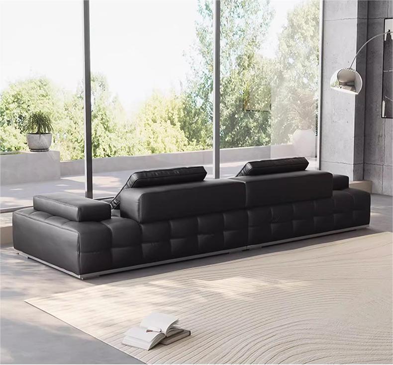 Modular 4- Seater Black Leather Lawrence Sofa – Midodo Furniture Modular 4- Seater Black Leather Lawrence Sofa – Midodo Furniture